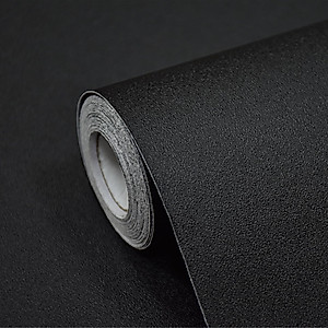 Aniboo Matte Black Peel and Stick Wallpaper Black Contact Paper for Cabinets and Drawers Self Adhesive Removable Wallpaper for Bedroom Bathroom Black Countertop Contact Paper Waterproof 78.7inL15.7inW