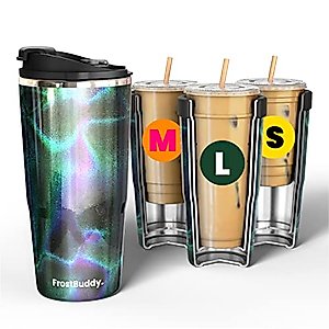 Frostbuddy | To Go Buddy - 30 oz Stainless Steel Vacuum Insulated Tumbler Cup - thermal cups for hot and cold drinks - stainless steel Tumbler Dunkin Cup (30oz To-Go Buddy | Northern Lights)