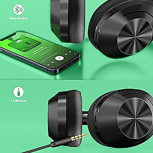 Qaekie Active Noise Cancelling Headphones - 100H Playtime Wireless Over Ear Bluetooth Headphones Deep Bass, Noise Canceling Wireless Headphones with Mic, HiFi Audio for Adults Travel/Home/Office