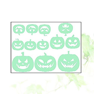 PartyKindom Halloween Home Decorations, 1 Sheet Halloween Luminous Stickers Fluorescent Stickers Holiday Festival Wall Stickers (Cartoon Pumpkin)