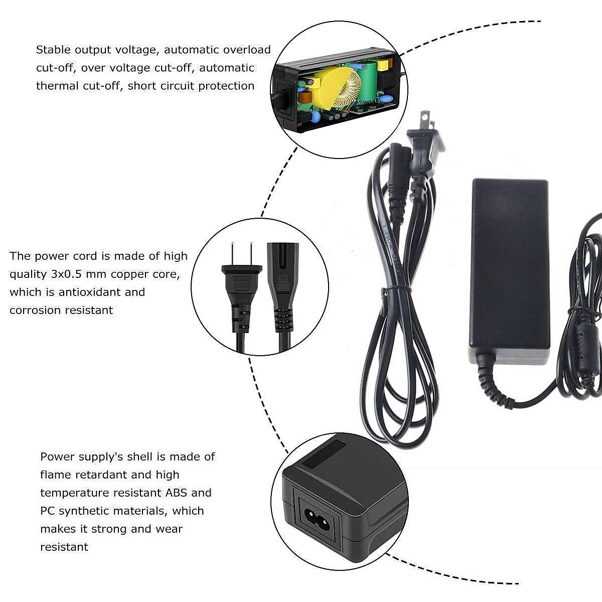 SupplySource AC/DC Adapter Replacement for Autonomic Mirage MMS-2A MMS???2A MMS2A MMS-2 MMS2 2-Source Two Source Mirage Audio Server Switch-Mode Switching Power Supply Cord Cable Charger PSU