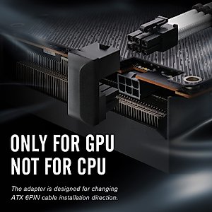 EZDIY-FAB GPU VGA PCIe 6 Pin U Turn 180 Degree Angle Connector Power Adapter Board for Desktop Graphics Card-Standard+Reverse Type 2-Pack