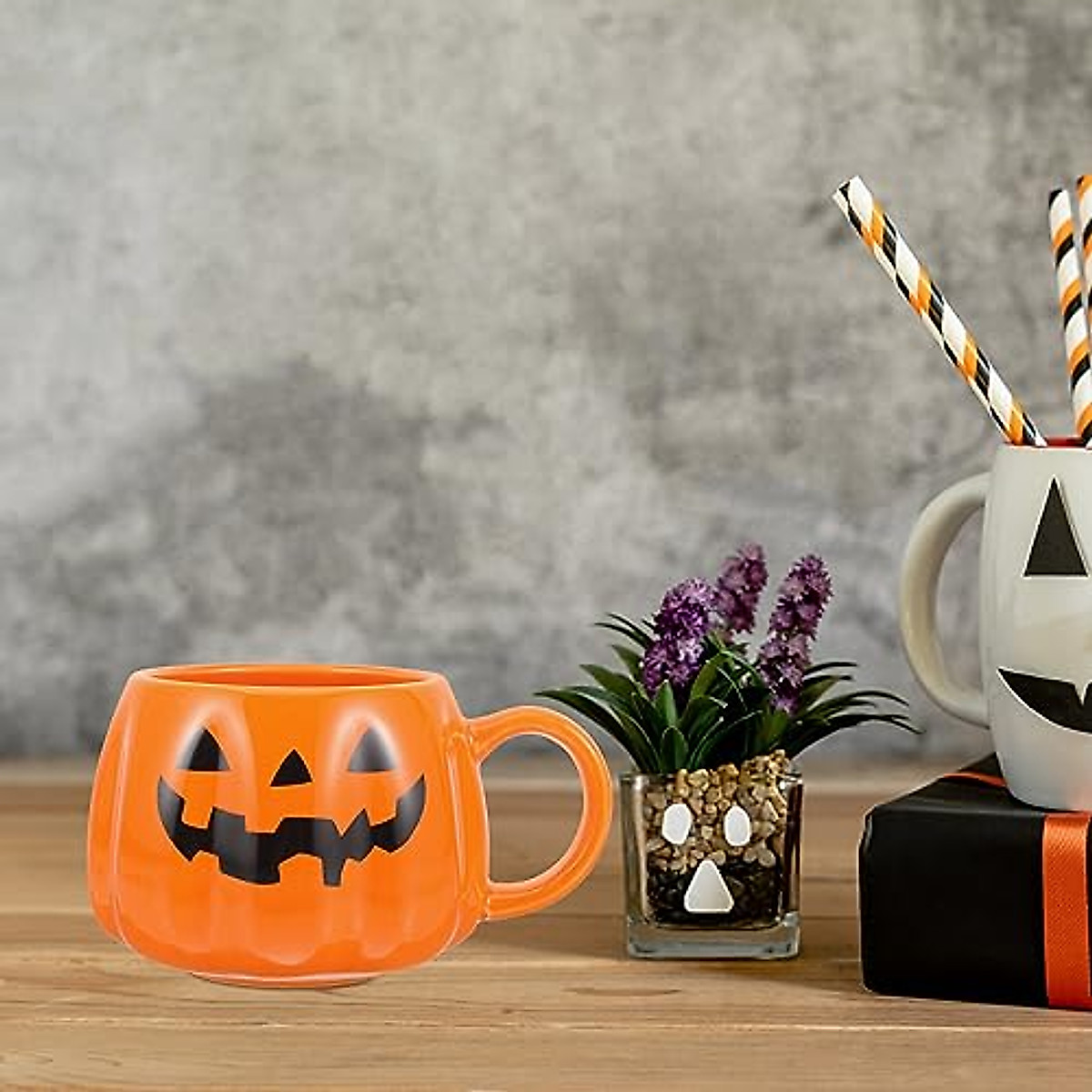 Amosfun Office Decor Pumpkin Ceramics Mug Halloween Coffee Cup Autumn Tea Mug for Family and Friends Thanksgiving Christmas Birthday and Fall Gifts Coffee Mug