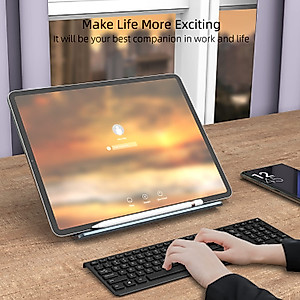 Yangkelly Tablet Stand Foldable and Adjustable, Aluminum Alloy Desktop Holder Drawing Stands Dock for iPad 7 to 12.9, Foldable Mobile Phones, Surfaces etc (Space Gray)