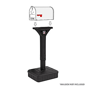 American Home Dig-Free Universal Mailbox Post for Standard Mailboxes - No Digging Needed Mailbox Post - Black