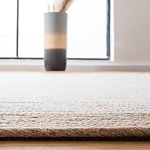 SAFAVIEH Braided Collection 4' x 6' Oval Beige/Ivory BRD903B Handmade Country Cottage Reversible Wool Entryway Foyer Living Room Bedroom Kitchen Area Rug