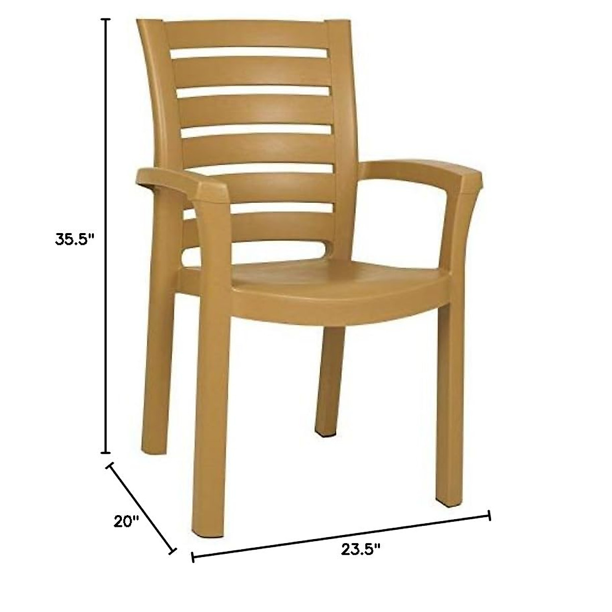 Compamia Marina Patio Dining Arm Chair in Teak Brown (Set of 2)