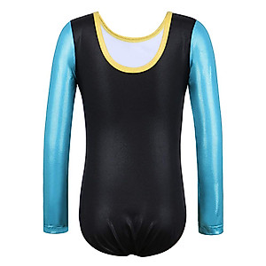 XFGIRLS Long Sleeve Leotards for Girls Gymnastics Biketards Kids Glitter Ballet Dance Unitards 11-12Y