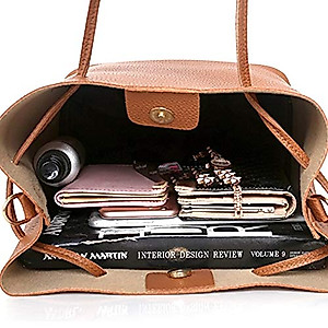 Women Fashion Handbags Tote bag for women Wallet Tote Bag Shoulder Bag Top Handle Satchel Purse handbags Set 4pcs (Color : Auburn)