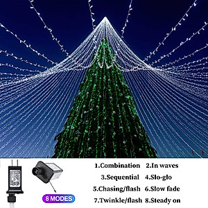 ZHOUDUIDUI Outdoor Christmas String Lights, 800LED 330FT White Fairy Lights, 8 Mode Plug in Waterproof Indoor Outdoor Decor Lights for Bedroom Christmas Thanksgiving Wedding Party Garden Yard Tree
