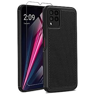 FNTCASE for REVVL 6 PRO 5G Case: T-Mobile REVVL 6 Pro Cover - Shockproof Protective Phone Cases with Textured Shell Protection (Black)