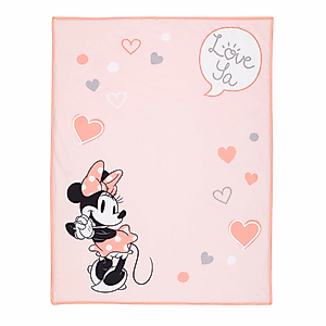 Lambs & Ivy Minnie Mouse Picture Perfect Baby Blanket - Pink, Animals, Disney