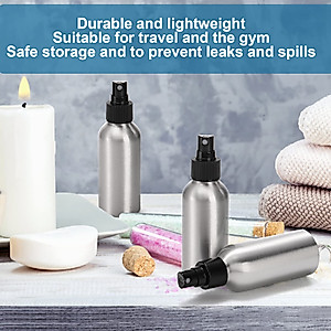 Youeon 12 Pack 4 Oz Fine Mist Spray Bottles, Aluminum Empty Spray Bottles, Reusable Bottles Small Spray Bottles for Travel, Cosmetic Perfume, Toner, Face Spray, Essential Oil Storage