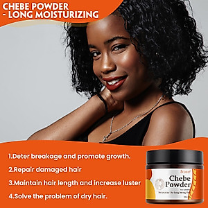 Brzeaf Natural Chebe Powder for Hair Growth from Chad(65g), African Chebe Powder- Super Moisturizing & Promote Hair Growth, Chebe Powder for All Hair Types, Deter Hair Breakage