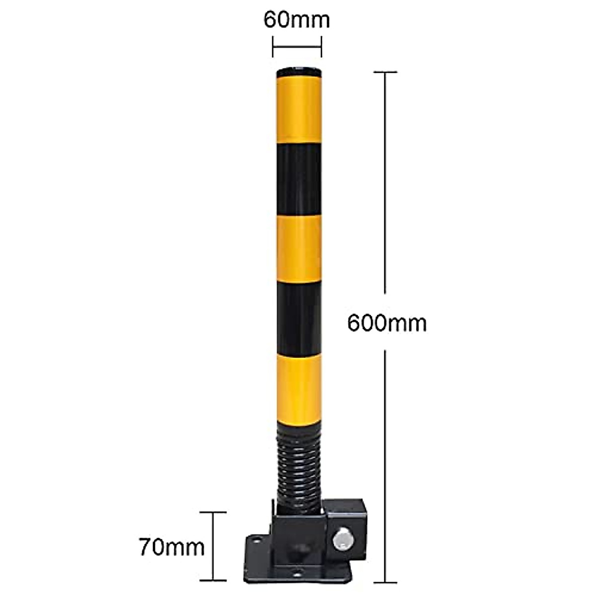 CAIMIAO Car Parking Space Lock Bollard Lockable Folding Security Post with Flexible Spring Collision Avoidance Bollard Parking Post with Keys (Color : Yellow, Size : Yellow)