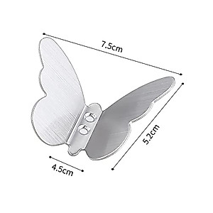oAutoSjy 5pcs Butterfly Coat Hat Hooks Wall Mounted Metal Hooks Stainless Steel Bath Towel Hook Decorative Wall Animal Hooks Robe Hangers Home Decor Hanging Rack Hooks for Entryway Bedroom Bathroom