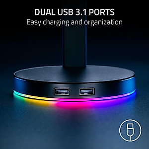 Razer Base Station V2 Chroma: Chroma RGB Lighting - Non-Slip Rubber Base - Designed for Gaming Headsets - Mercury White, RC21-01510300-R3M1