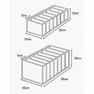 LOTSC 7 Grid Washable Wardrobe Clothes Organizer, Jeans Compartment Storage Box for Home (White 9-grid T-shirt)