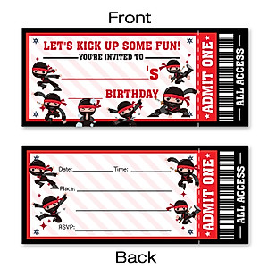 VAHATAN Ninja Birthday Party Invitations 20 Pack Ninja Ticket Invitations with Envelopes Invites Cards for Birthday Party