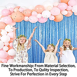 Sequin Curtains 2 Panels Baby Blue 4x10ft Shimmer Sequin Backdrop Curtain Sparkly Photography Background Drapes for Parties Wedding Bridal Showers