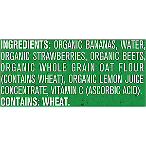 Gerber Organic Baby Food Pouches, Toddler, WonderFoods, Banana Strawberry Beet & Oatmeal, 3.5 Ounce