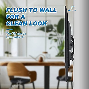 Tilting TV Wall Mount Bracket Low Profile for 13-42 Inch Flat Screen TVs & Monitors, Universal Tilt TV Monitor Mount Fits 8" Wood Studs VESA 200x200mm by Pipishell