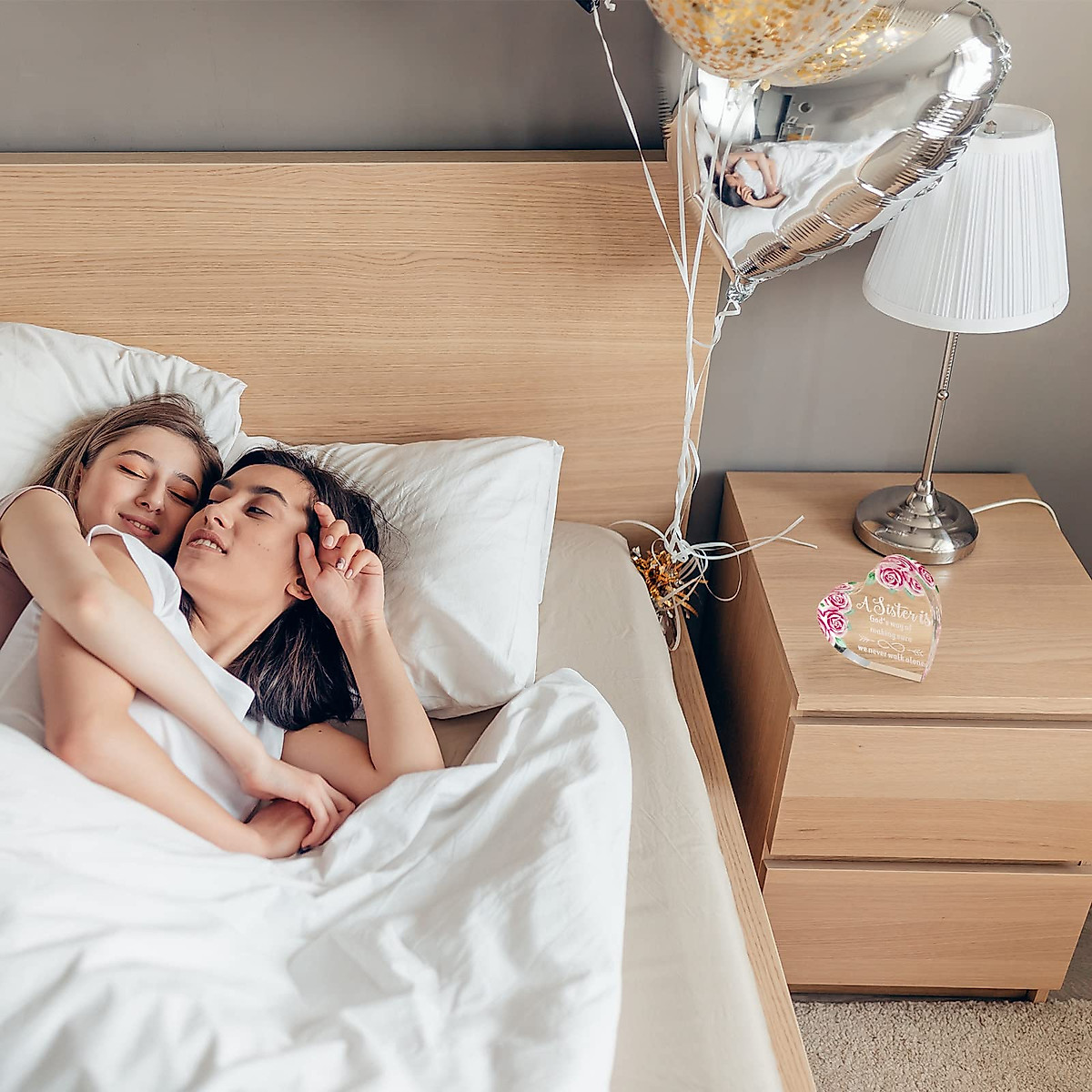 Sister Gift Heart Keepsake and Paperweight from Sister Brother, A Sister is God's Way of Making Sure We Never Walk Alone Birthday Friendship Gift for Women Friends, BFF, Little Big Sister