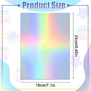 60 Sheet 9.5" x 7" Metallic Holographic Card Stock Iridescent Glitter Mixed Colored Card Stock Shiny Reflective Mirror Paper Foil Mirror Cardstock for DIY Poster Crafts Scrapbook