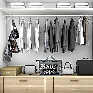 Shappy 10 Pieces Handbag Storage with 2 Pieces Hangers Clear Purse Organizer Dust Cover Organizer Bags for Closet Handbag Wallet Closet Storage Bag with Zipper and Handle (Grey)