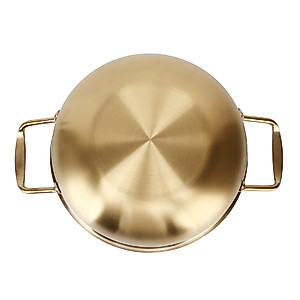 Ramen Noodle Pot, Gold Korean Ramen Cooking Pot with Double Handle，Fast Heating For Home Kitchen Restaurant Cookware