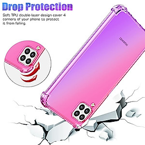 Gufuwo Case for Huawei P40 Lite 4G/Nova 6 SE/Nova 7i JNY-L21A Cute Case Girls Women, Gradient Slim Anti Scratch Soft TPU Phone Cover Shockproof Protective Case for Huawei P40 Lite 4G (Pink/Purple)