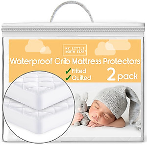 Pack n Play Fitted Waterproof Mini Crib Mattress Protector | 2 Pack | 27" X 39" | Quilted Crib Mattress Cover Pad Fits Most Pack n Plays, Mini Crib, Playards and Foldable Mattresses