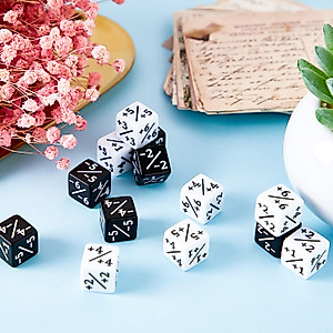 24 Pieces Dice Counters Token Dice Loyalty Dice D6 Dice Cube Compatible with MTG, CCG, Card Gaming Accessory