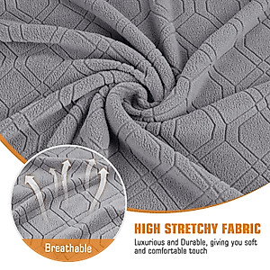 VANSOFY Recliner Cover, 3-Pieces Stretch Reclining Couch Covers with Pockets Reclining Sofa Slipcovers 3 Seater Soft Washable Furniture Protector for Dogs Cats(Light Gray)