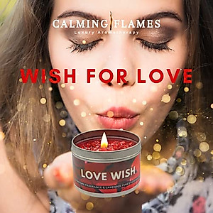 LOVE WISH CANDLE | Rose Petals Scented Candles | CANDLES FOR HOME SCENTED | Lavender | LONG LASTING FRAGRANCE | LOVE CANDLE | Handcrafted in USA | Up to 25 Hour Burn Time (Premium Wax Blend, 6oz)