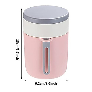 Insulated Lunch Container Hot Food Jar, 19.6 oz Stainless Steel Vacuum Bento Lunch Box for Kid Adult with Spoon, Leak Proof Hot Cold Food Flask for School Office Outdoor (Pink)