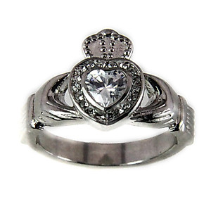 T13 Stainless Steel Claddagh Ring Irish Love Tradition Heart and Crown (10)