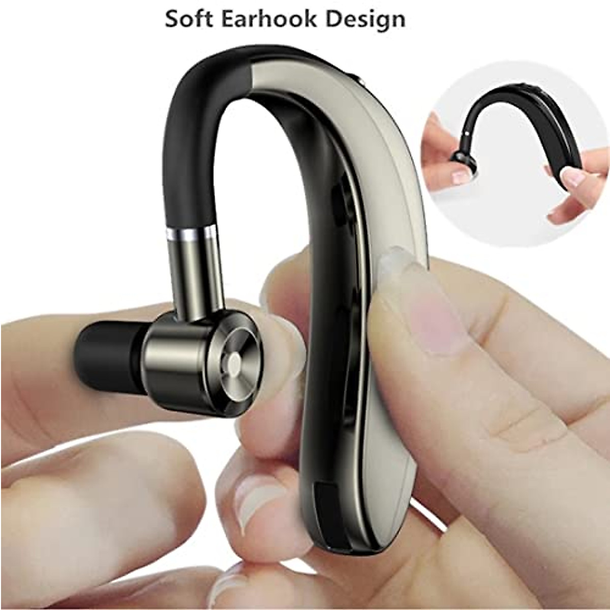 KUYYFDS Wireless Earphones Hands-Free Business Sports Ear Hook Headset Earbuds for Driving in-Ear Headphones