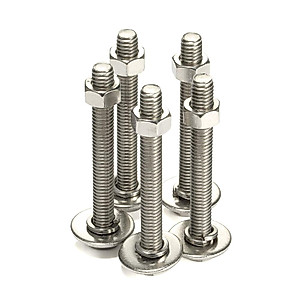 1/4-20 x 3 Hex Head Cap Screws Bolts and Nuts, Flat Washers, Spring Washers, Stainless Steel 18-8 (304), 10 Sets