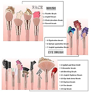 111 Diamonds Makeup Brushes Set Natural Premium Synthetic Eyeshadow Foundation Face Blending Blush Concealers Eye Makeup Brush Set Professional for Women Kids Makeup Brushes & Tools Accessories