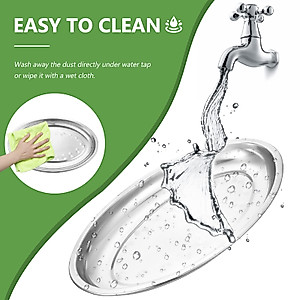 DOITOOL Grilling Platter Stainless Steel Salad Serving Tray Oval Shape Mixing Bowl Serving Tray Dishes Dessert Fruit Dishes Snack Plate Vegetable Candy Display Platters for Kitchen 30cm Platters