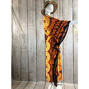 Kaftan Dress, Caftan, Kaftan for Woman,Boho Maxi Dress, Caftan for Woman, Holiday Resort Dress, Evening Dress (TT-Orang+String)