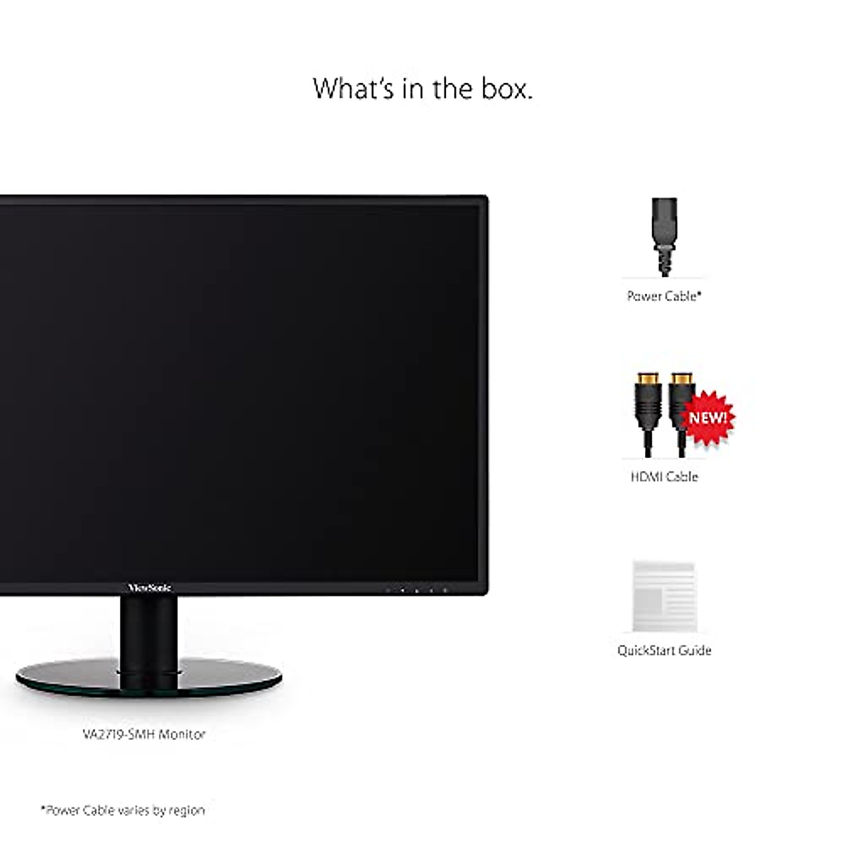 ViewSonic VA2746MH-LED 27 Inch Full HD 1080p LED Monitor with HDMI and VGA Inputs for Home and Office Black