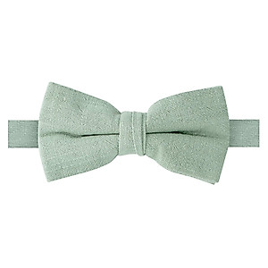 Spring Notion Mens' Linen Blend Suspenders and Bow Tie Set for Groomsmen Wedding, Sage 42 Inch