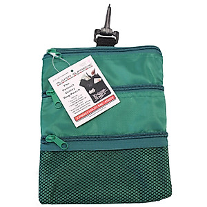 JP Lann Golf Multi-Pocket Tote Hand Bag and Valuables Pouch (Green)