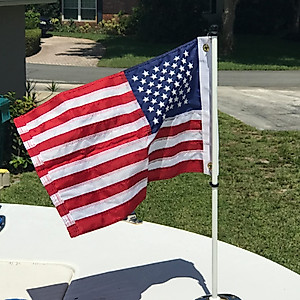 Bradford American Flag 12x18 Inches Made in USA, Embroidered Small American Flag for Boat ATV, Double Sided US Boat Flags for Outside with 2 Brass Grommets and 4 Stitching Rows Boat Cabin Decoration