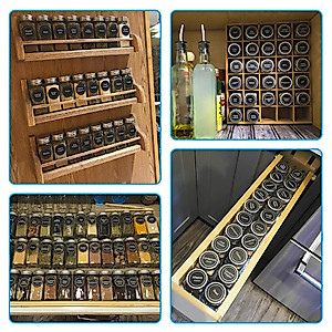 AOZITA 24 Pcs Glass Spice Jars/Bottles with Spice Labels - 4oz Empty Square Spice Containers, Condiment Pot - Shaker Lids and Airtight Metal Caps - Silicone Collapsible Funnel Included