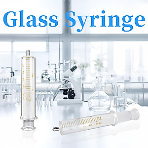 Gufastoe 1 Pack Glass Laboratory Syringes with Caps 100cc/ml for Industry