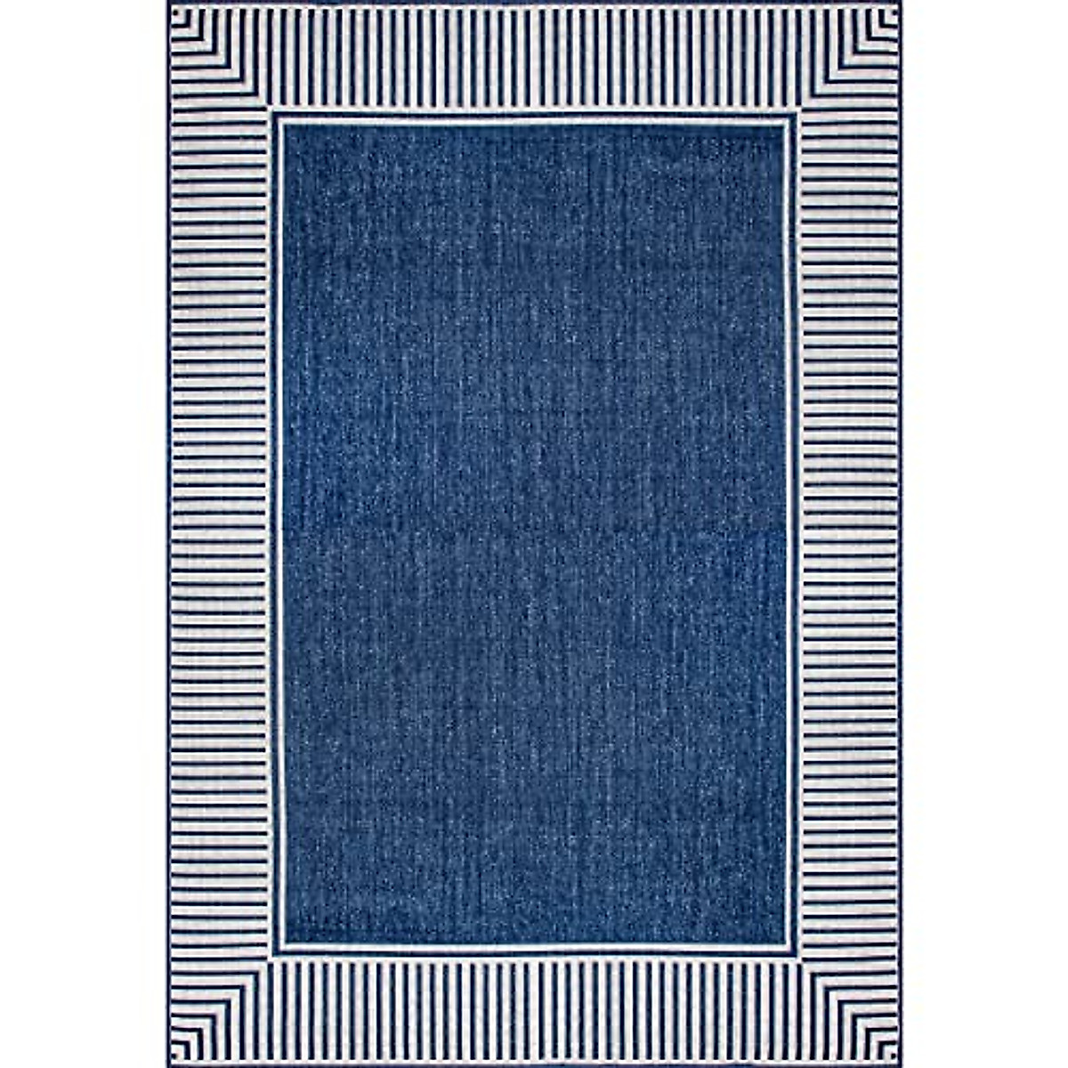 nuLOOM Asha Simple Border Indoor/Outdoor Area Rug, 5' x 8', Navy