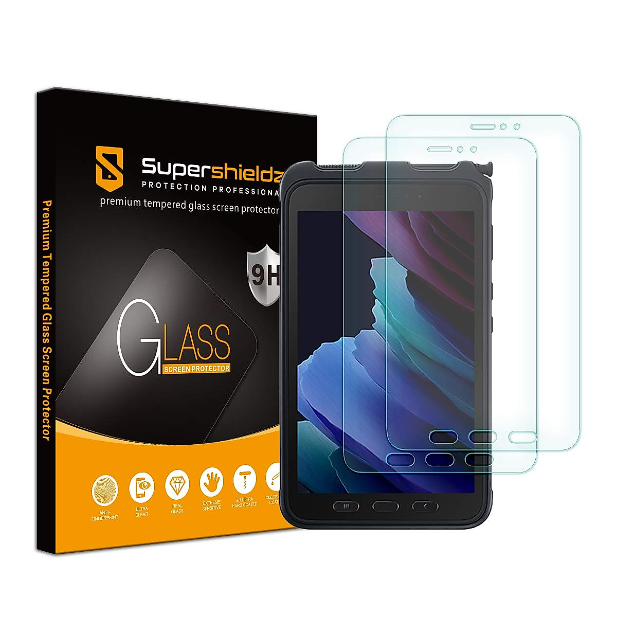 Supershieldz (2 Pack) Designed for Samsung Galaxy Tab Active3 (8 inch) Tempered Glass Screen Protector, Anti Scratch, Bubble Free